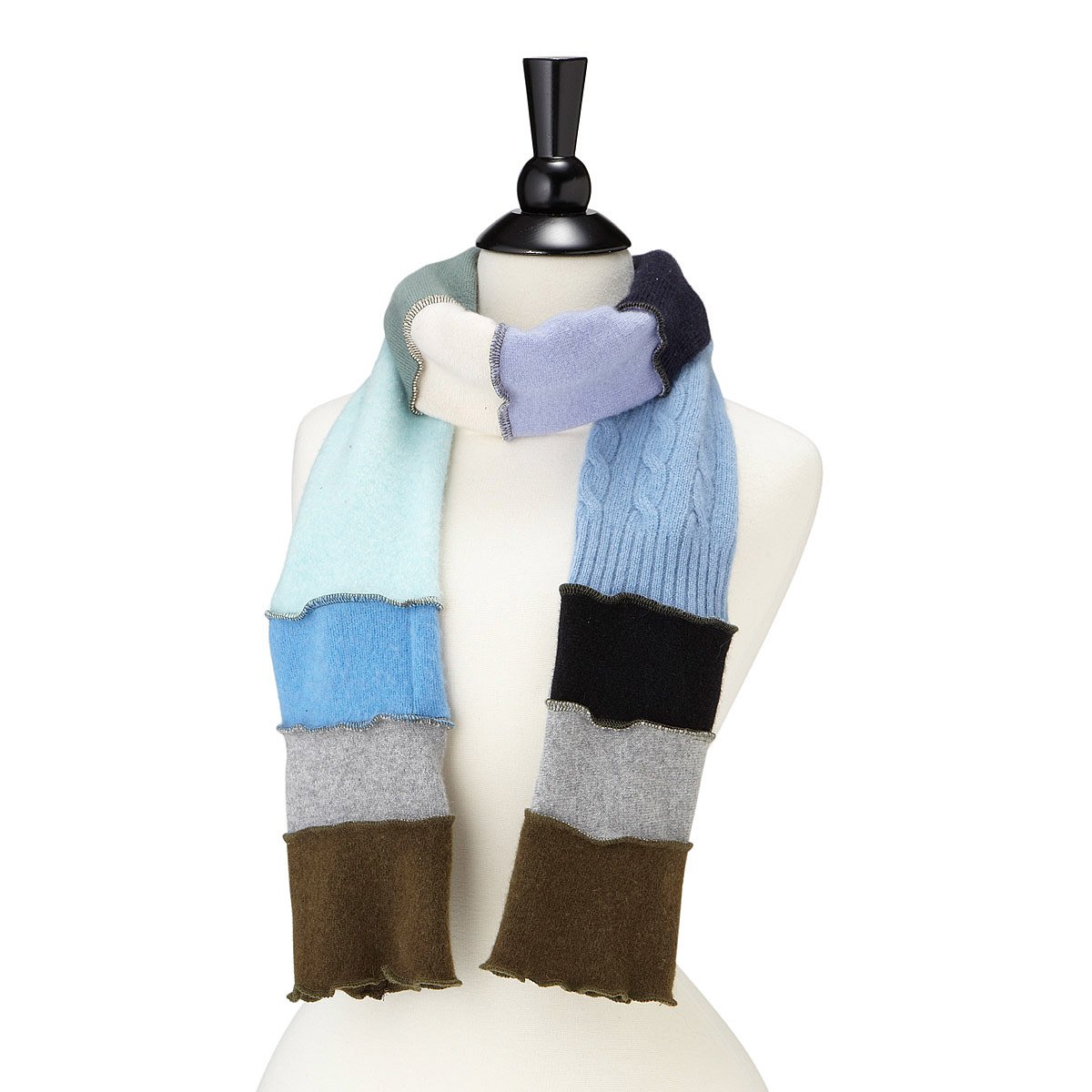 Upcycled Cashmere Sweaters Scarf | Red & Blue Scarves | UncommonGoods